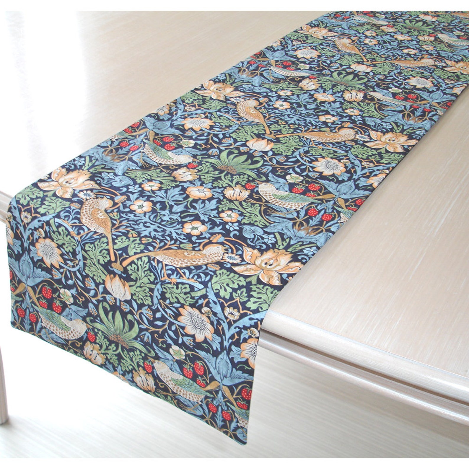 Strawberry Thief Table Runner William Morris Birds Dining Coffee Piano ...