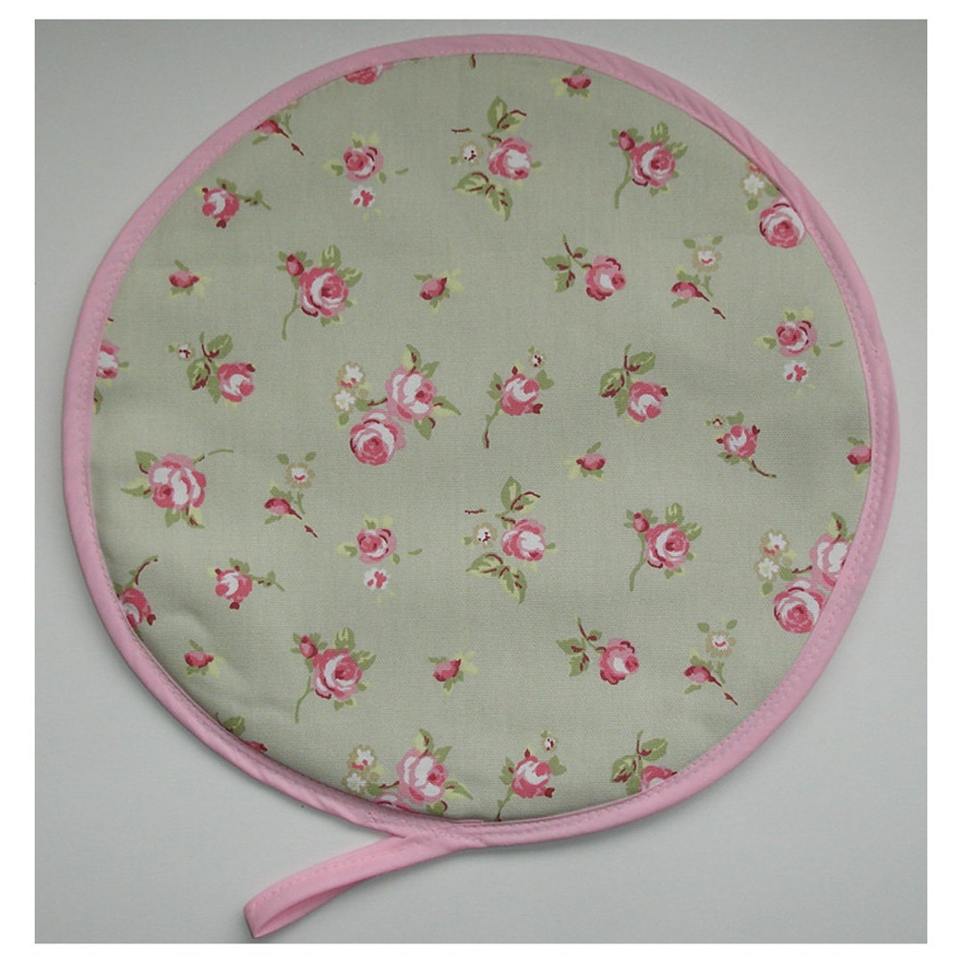Aga Hob Covers Pink Roses Lid Mats Pads Round Hotplate Hats Floral ...