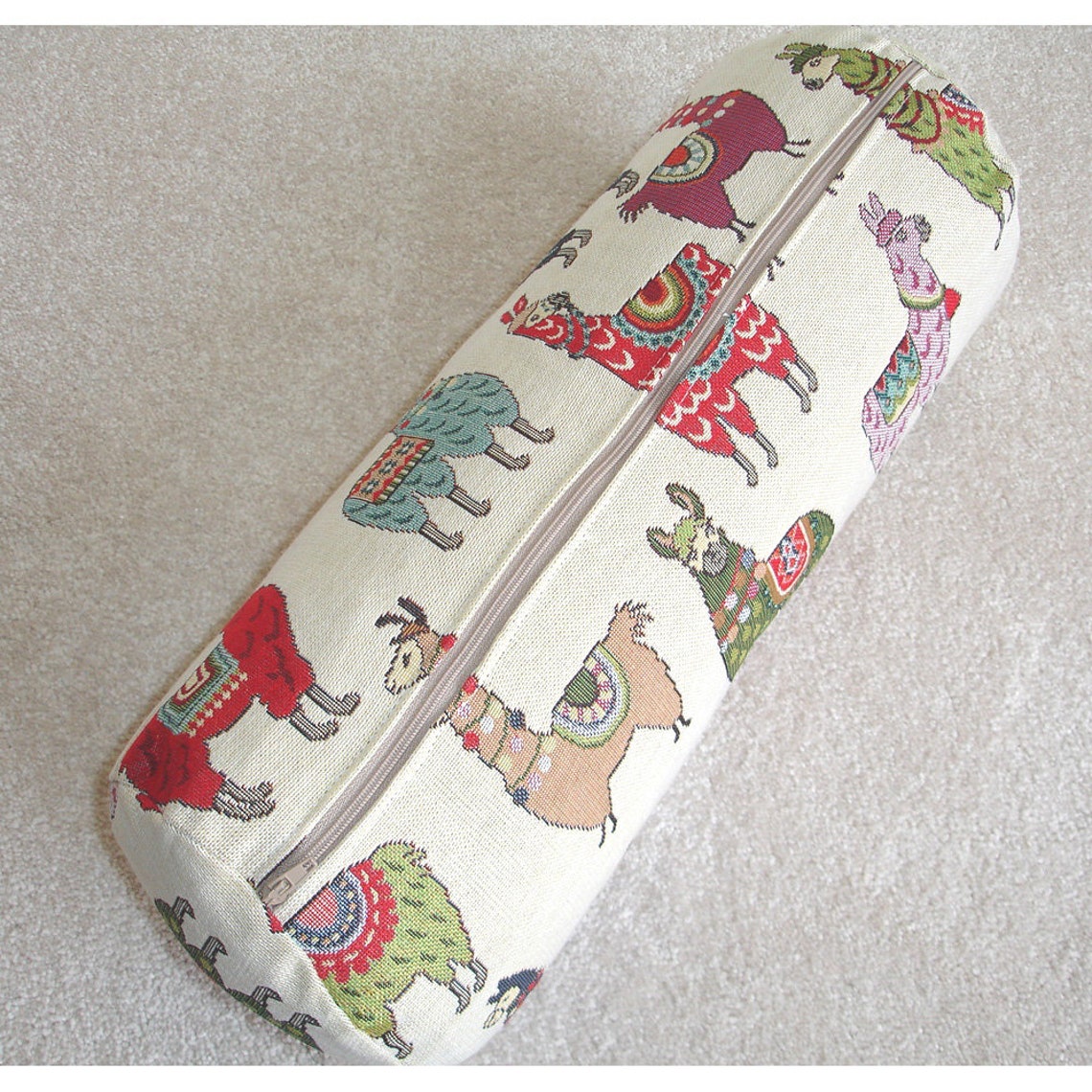 Llama Bolster Cover Cushion Case 16" 18" Alpaca Llamas Round Cylinder ...
