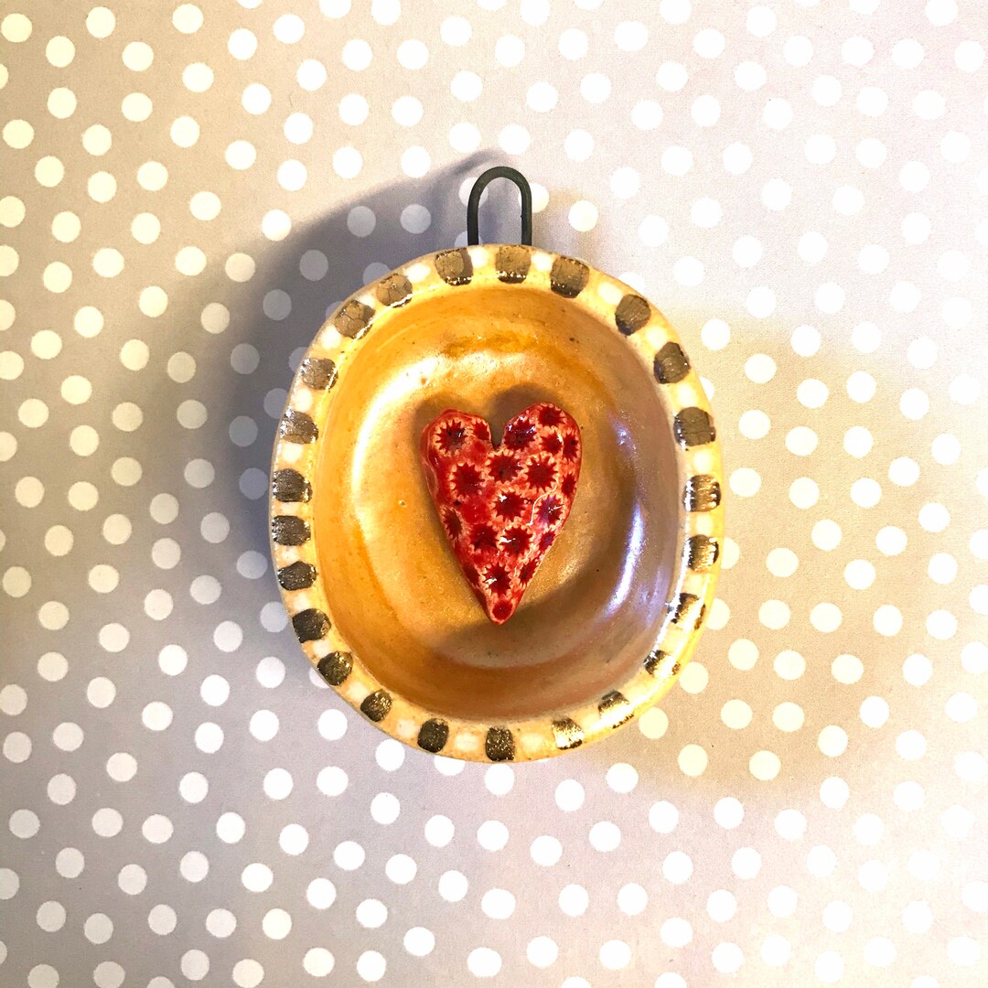 Ceramic Wall Sculpture Heart Vignette Valentine Sweetheart House ...