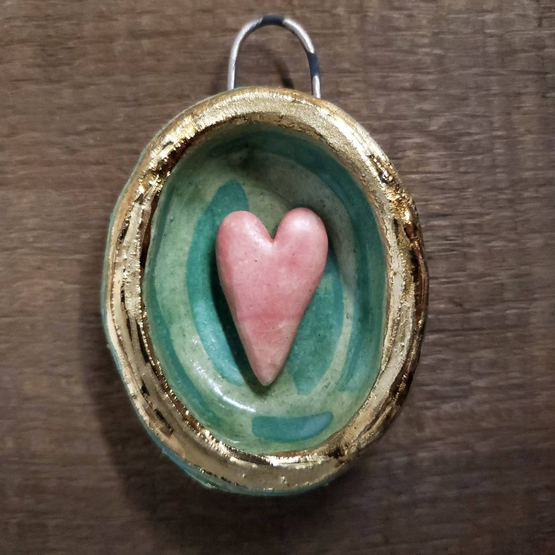 Ceramic Wall Sculpture Heart Vignette Valentine Sweetheart House ...