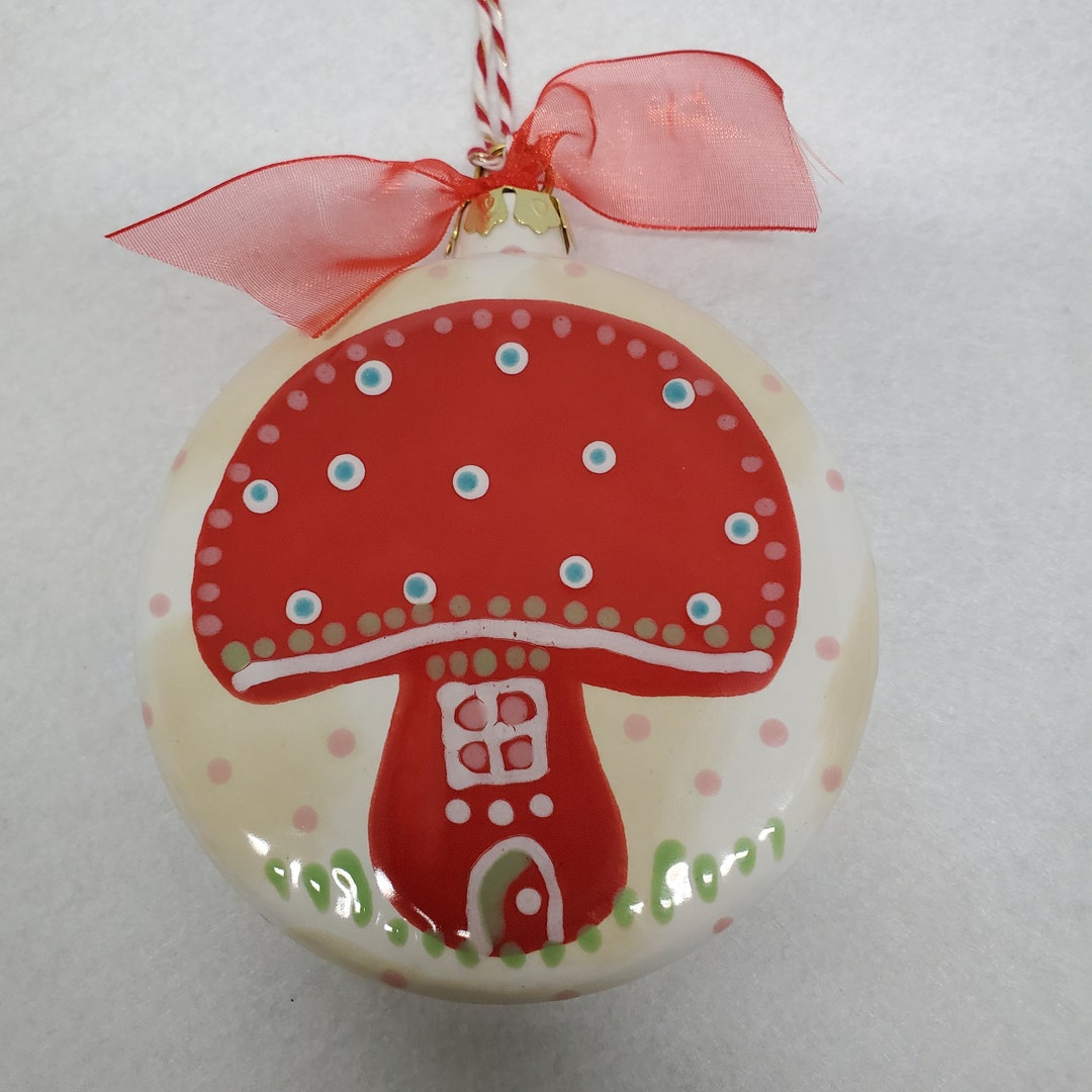 Christmas Tree Ceramic Mushroom LARGE Ornament by Sharon Bloom Designs ...