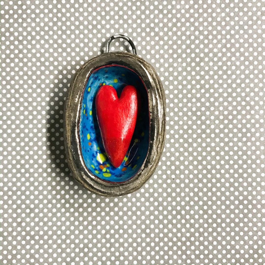 Ceramic Wall Sculpture Heart Vignette Valentine Sweetheart House ...