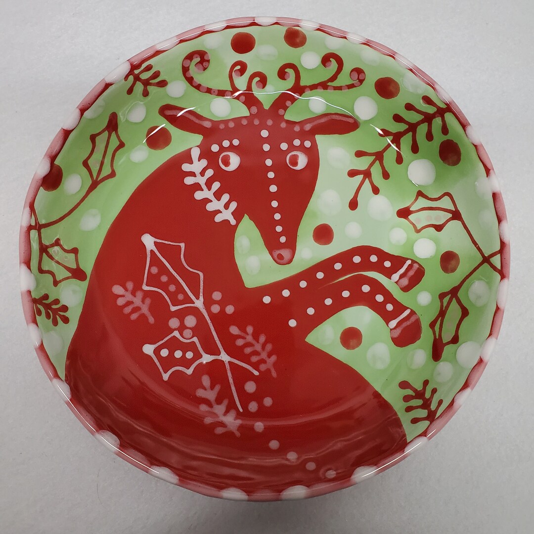 Christmas Reindeer Medium Dish by Sharon Bloom Designs - Etsy