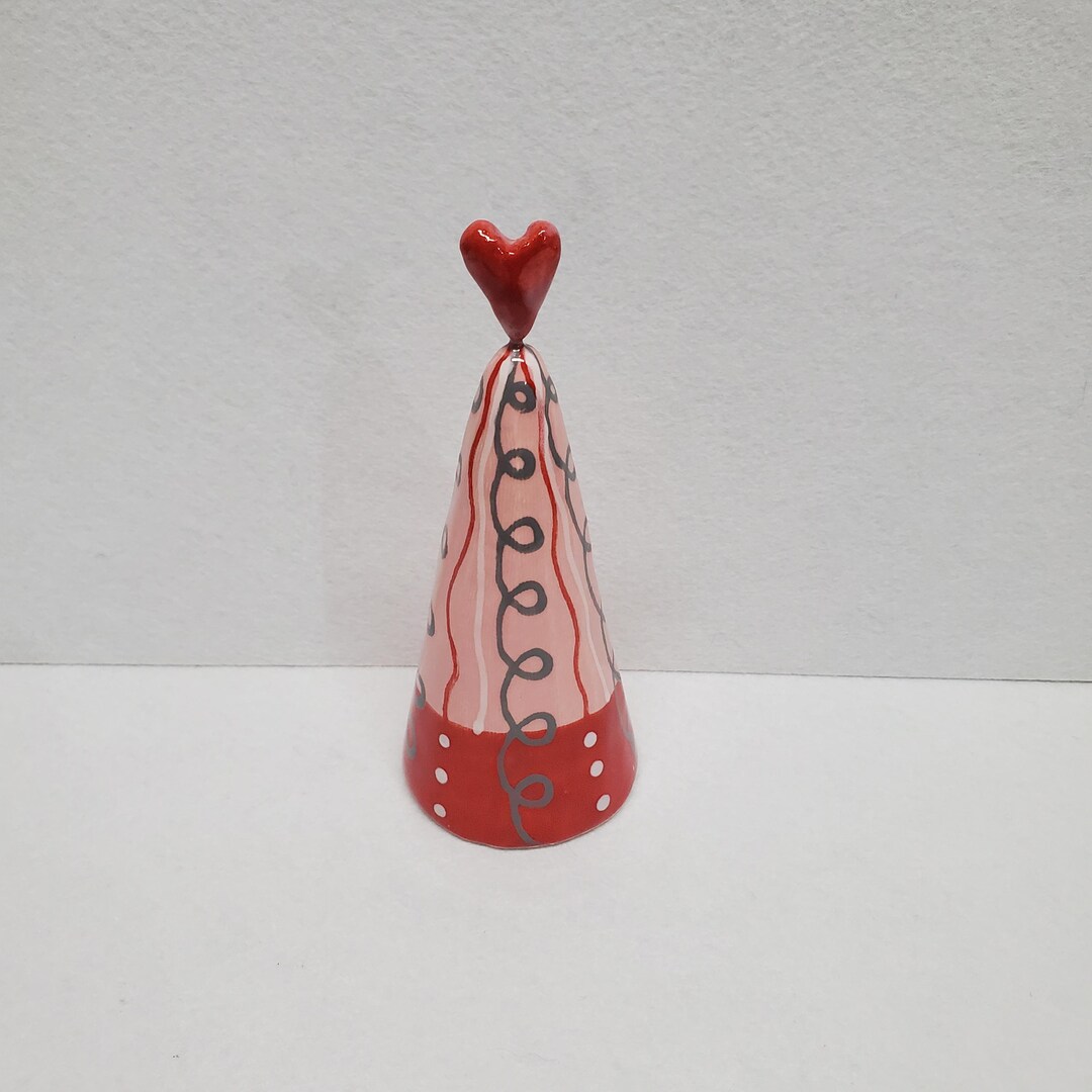 Ceramic Pink and Red Heart Tree Sculpture Decoration by Sharon Bloom ...