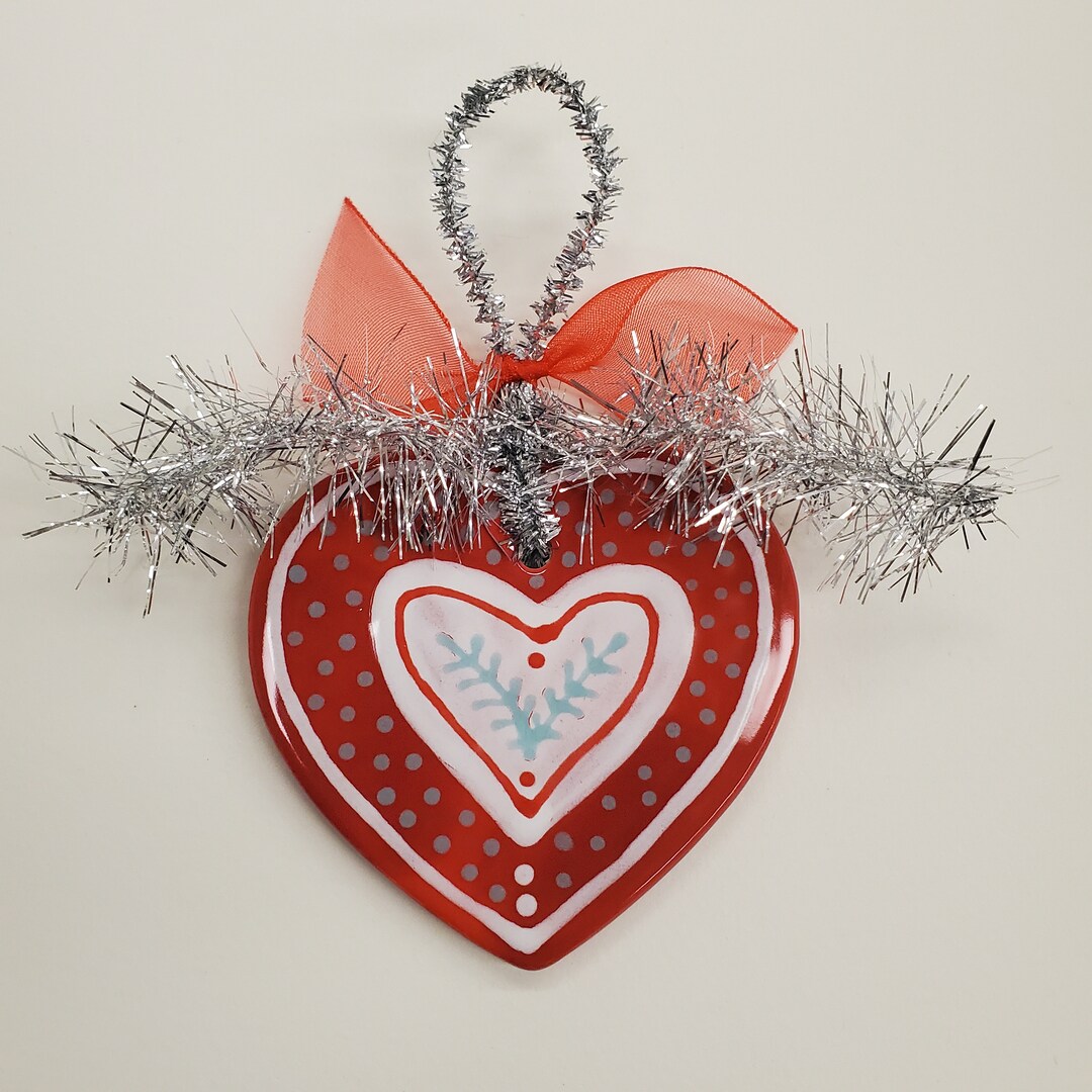 Ceramic Red Heart Ornament by Sharon Bloom Designs - Etsy