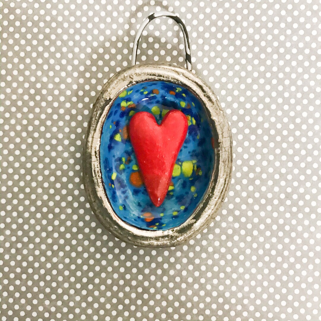 Ceramic Wall Sculpture Heart Vignette Valentine Sweetheart House ...