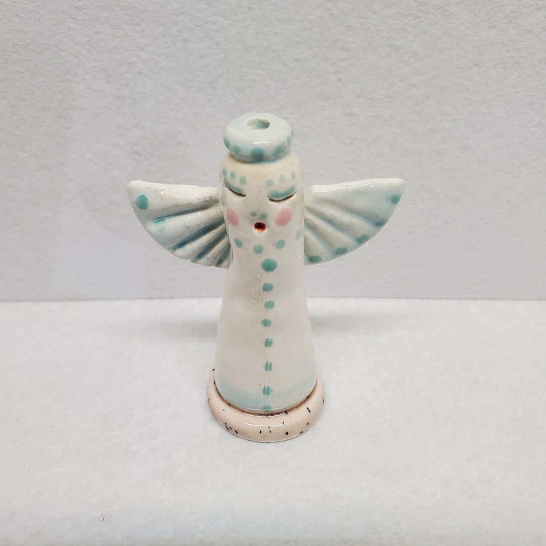 Ceramic Angel Christmas Holiday Winter Sculpture Handmade by Sharon ...