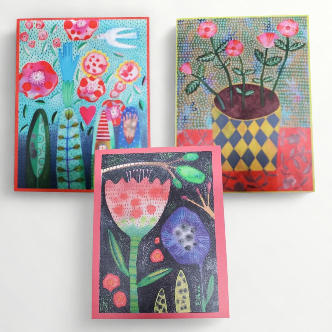 Floral Note Card Set: Sharon Bloom Designs, Assorted Art Cards - Etsy