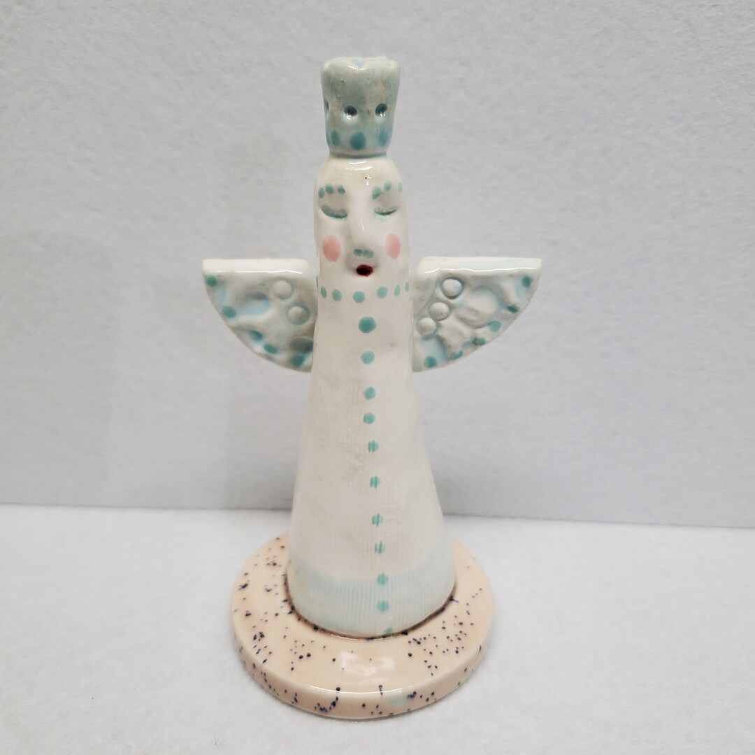 Ceramic Angel Christmas Holiday Winter Sculpture Handmade by Sharon ...