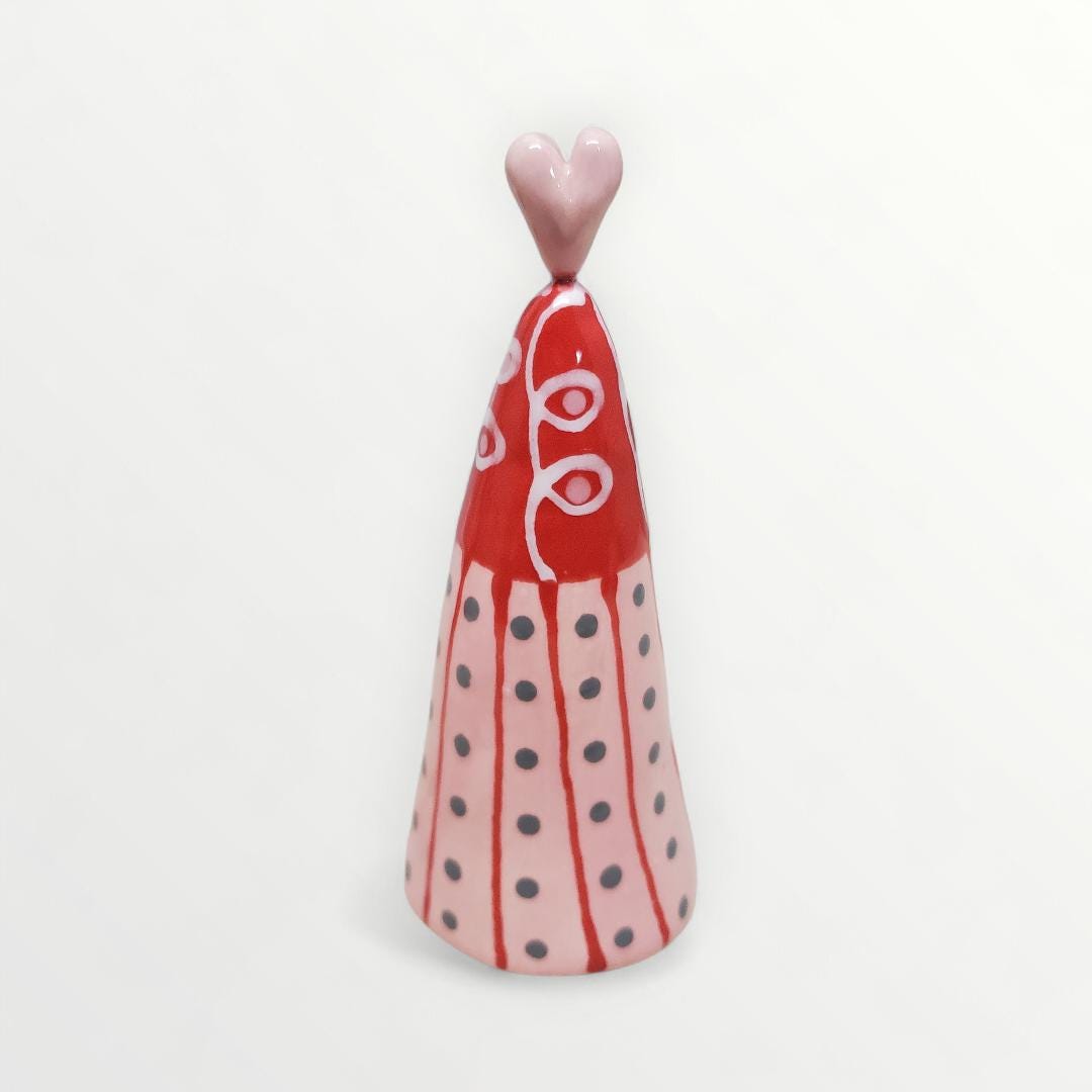 Ceramic Pink and Red Heart Tree Sculpture Decoration by Sharon Bloom ...