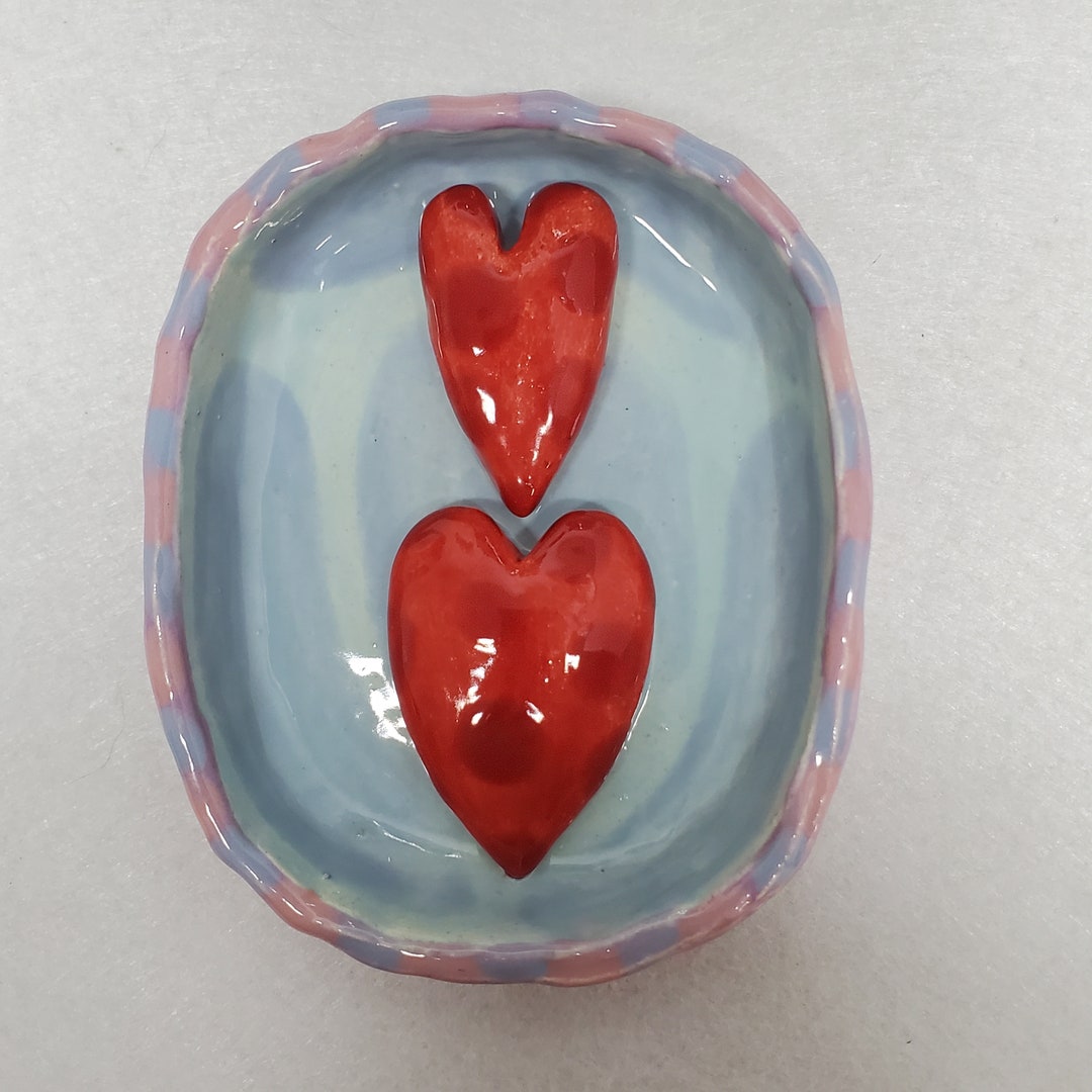 Ceramic Wall Sculpture Two Hearts Vignette Valentine Sweetheart House ...