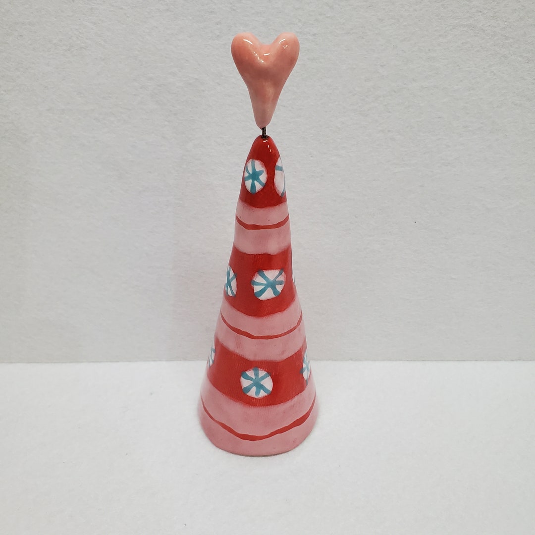 Ceramic Red and Pink Heart Tree Sculpture Decoration by Sharon Bloom ...