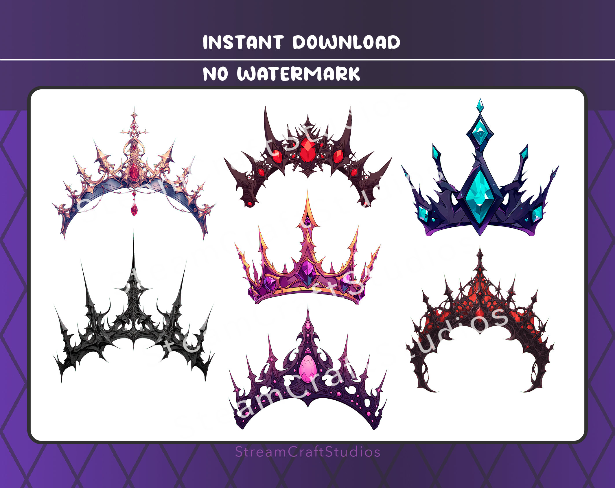 Vtuber Asset Evil Queen Crowns - Etsy
