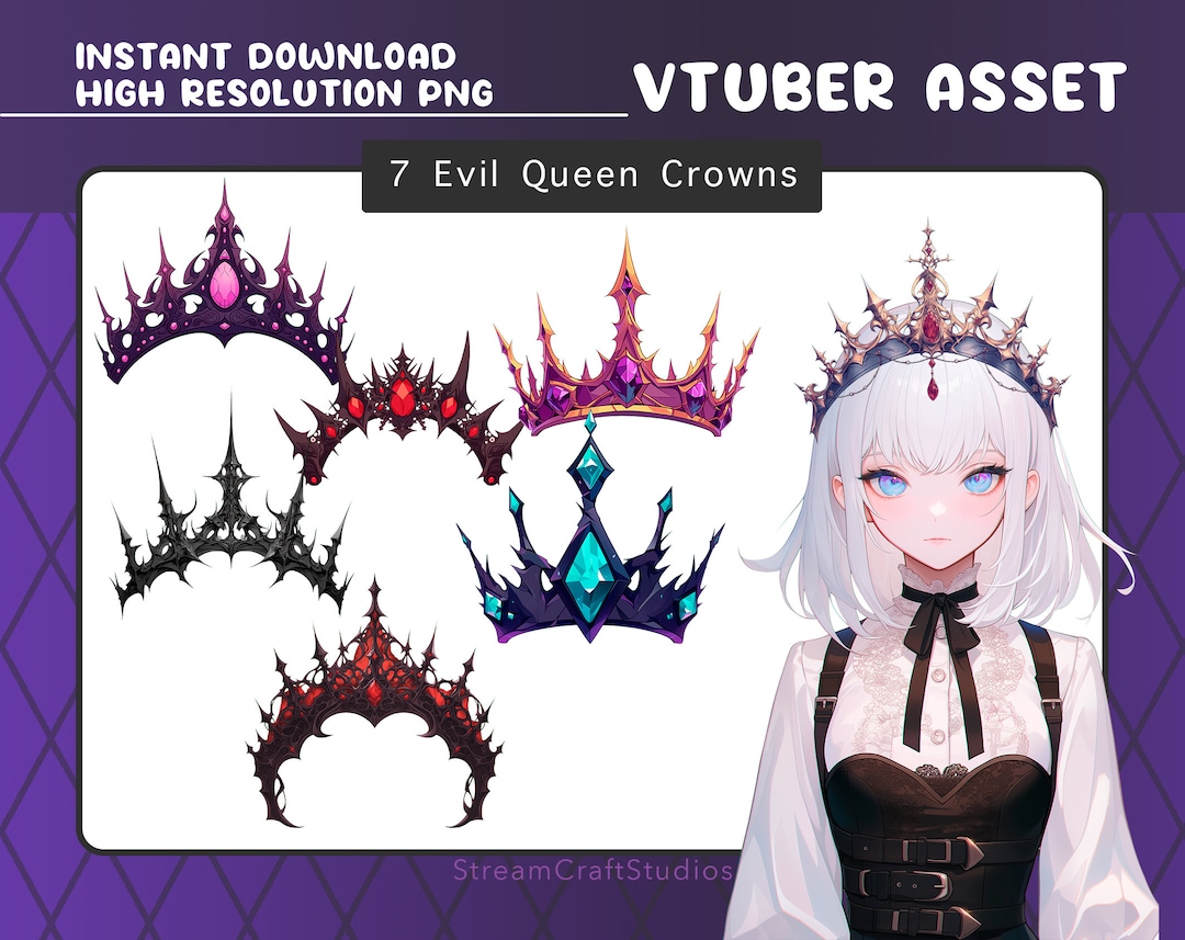 Vtuber Asset Evil Queen Crowns - Etsy