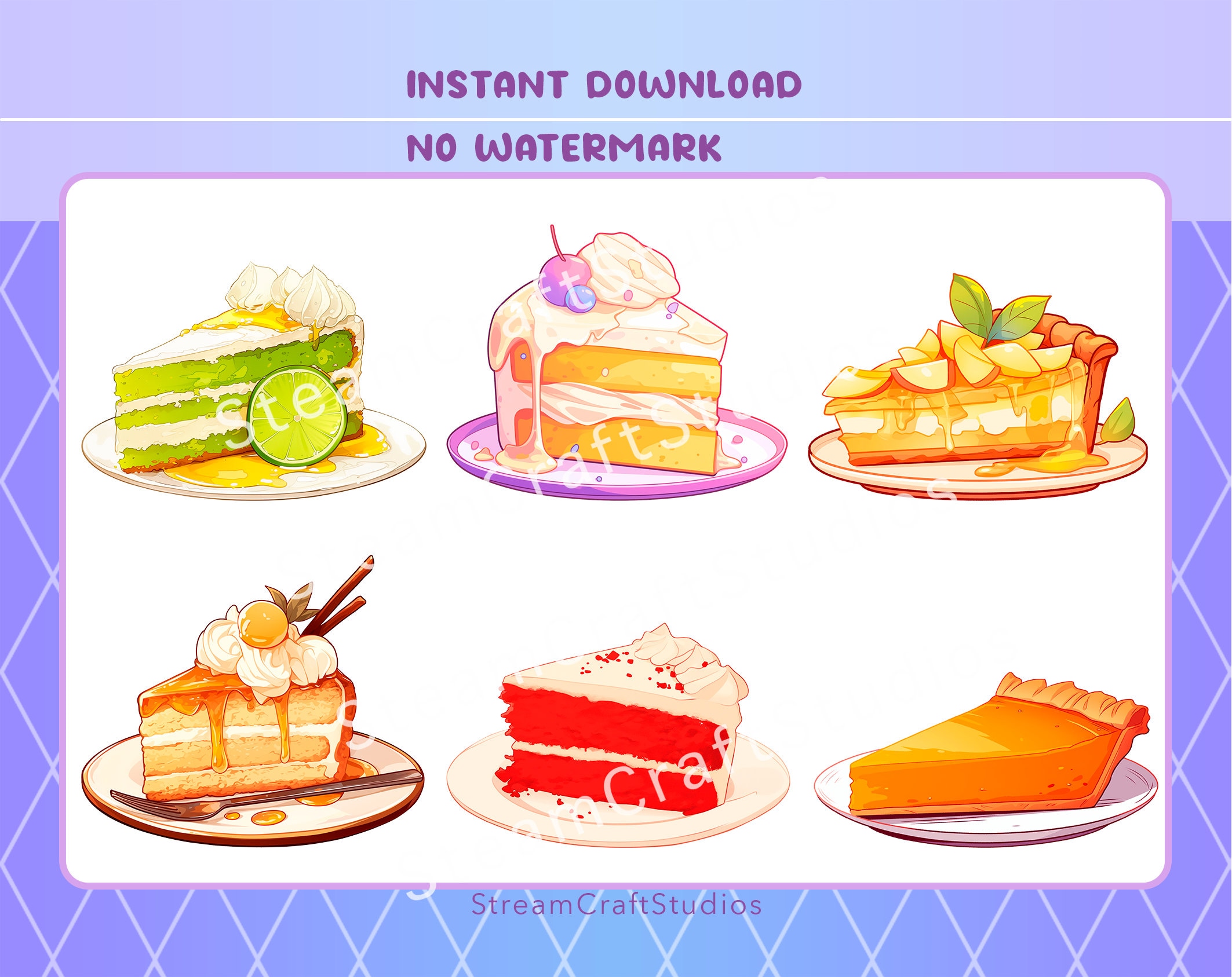 Vtuber Assets Cute Delicious Looking Cakes - Etsy