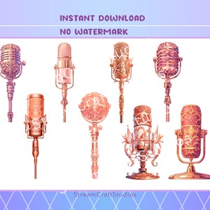 Vtuber Rose Gold Microphone Assets - Etsy