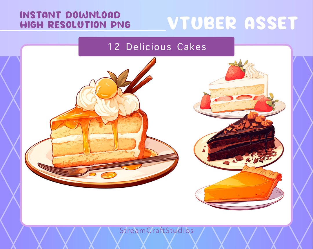 Vtuber Assets Cute Delicious Looking Cakes - Etsy