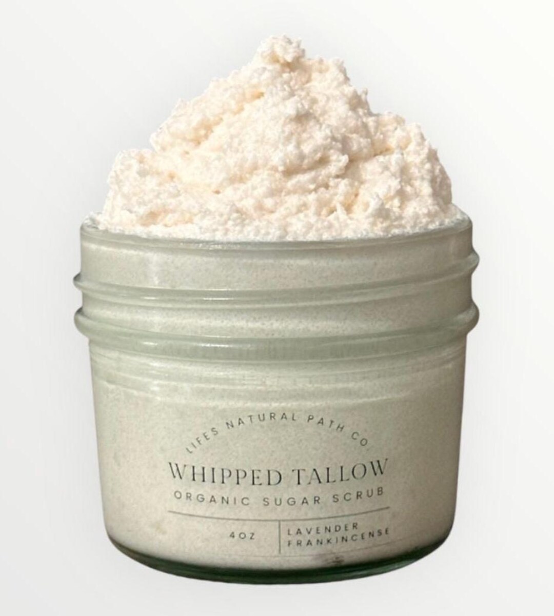 Tallow Sugar Scrub Moisturizing 4oz, Organic, Non-toxic, 100% Grass Fed ...