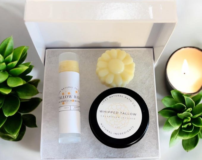 Tallow Moisturizing Cream, Tallow Lip Balm, Tallow Soap Bar, Grass Fed ...