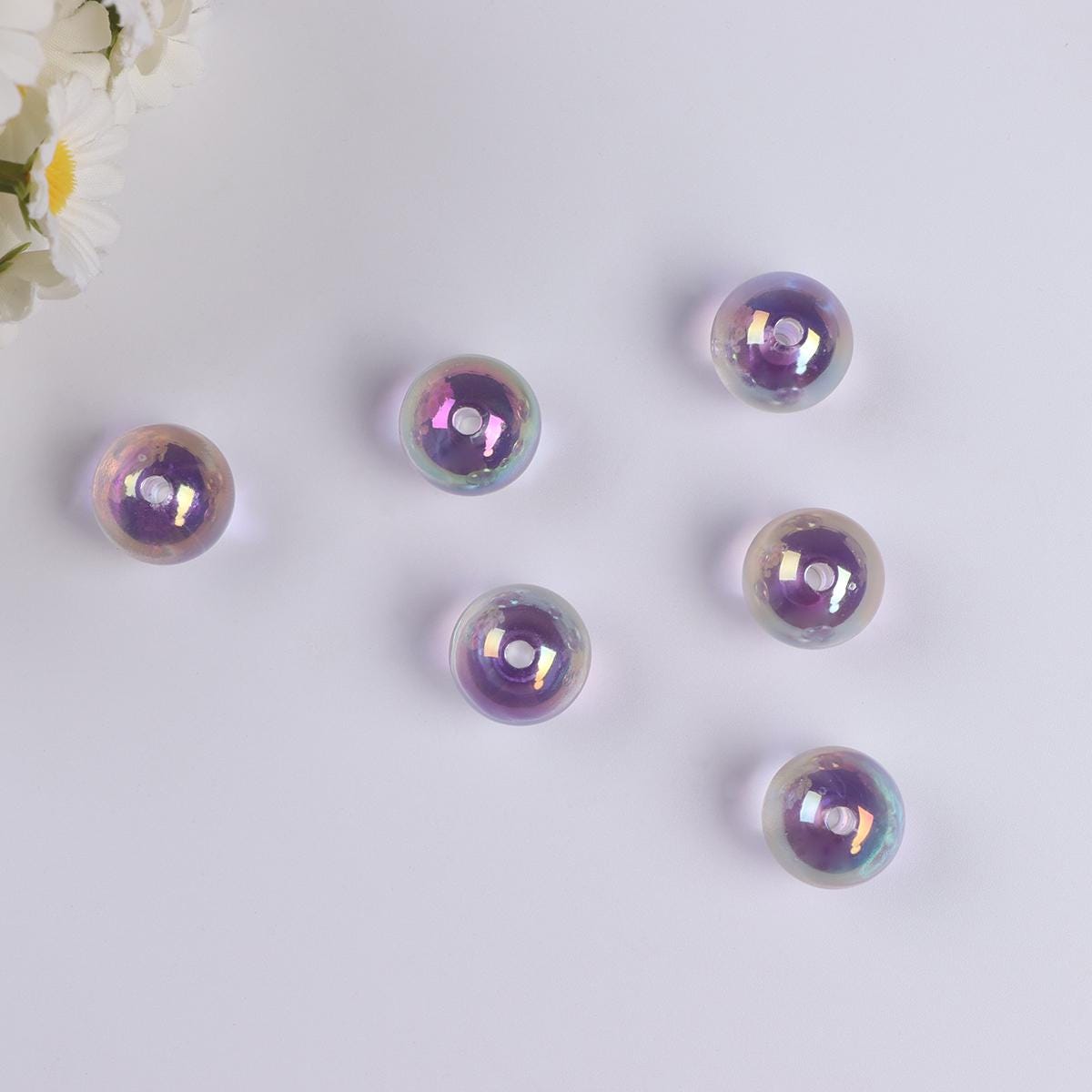 16 Mm Transparent Clear Acrylic Beads, Clear Gumball Bubblegum Glitter ...