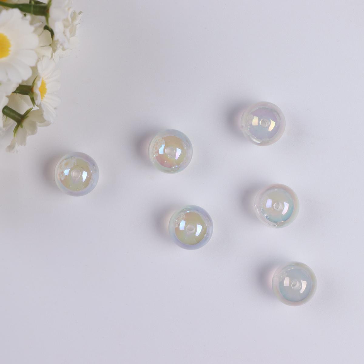 16 Mm Transparent Clear Acrylic Beads, Clear Gumball Bubblegum Glitter ...