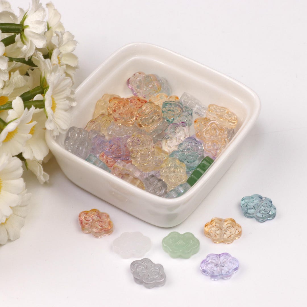 Mini Cloud Beads Carved With Patterns, Random Mix and Match Beads, Beads Supply, Handmade ...