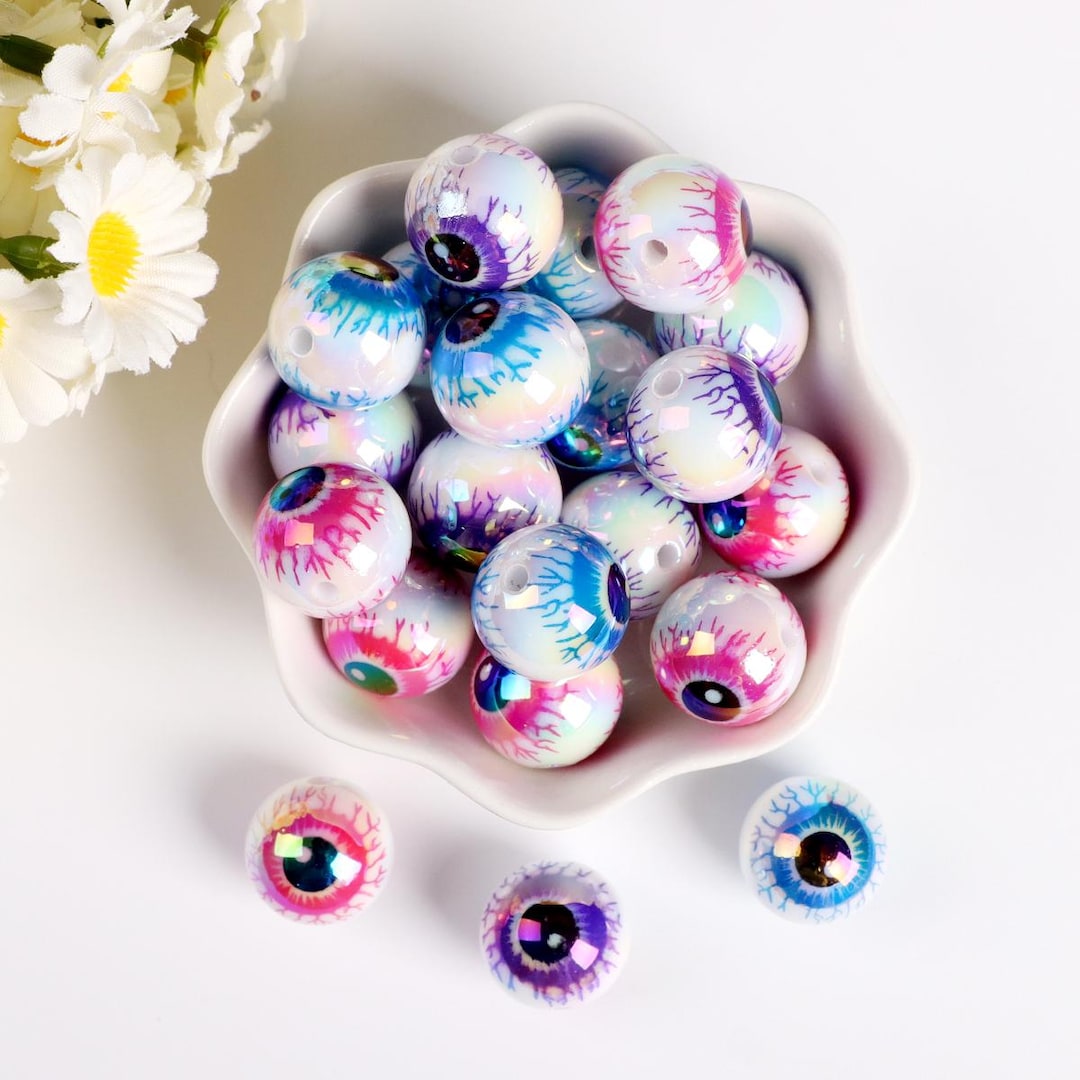 Halloween Horror Eye Beads, Bloody Eye Ball Halloween Beads for Jewelry ...