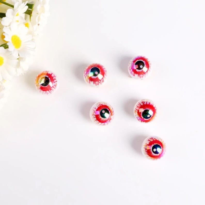 Halloween Horror Eye Beads, Bloody Eye Ball Halloween Beads for Jewelry ...