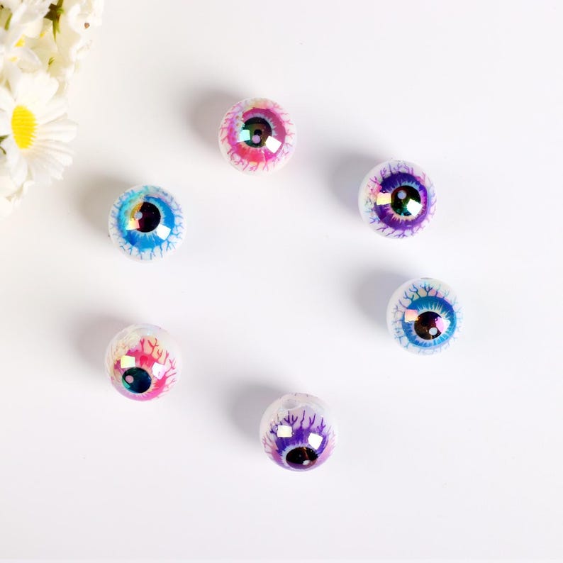 Halloween Horror Eye Beads, Bloody Eye Ball Halloween Beads for Jewelry ...