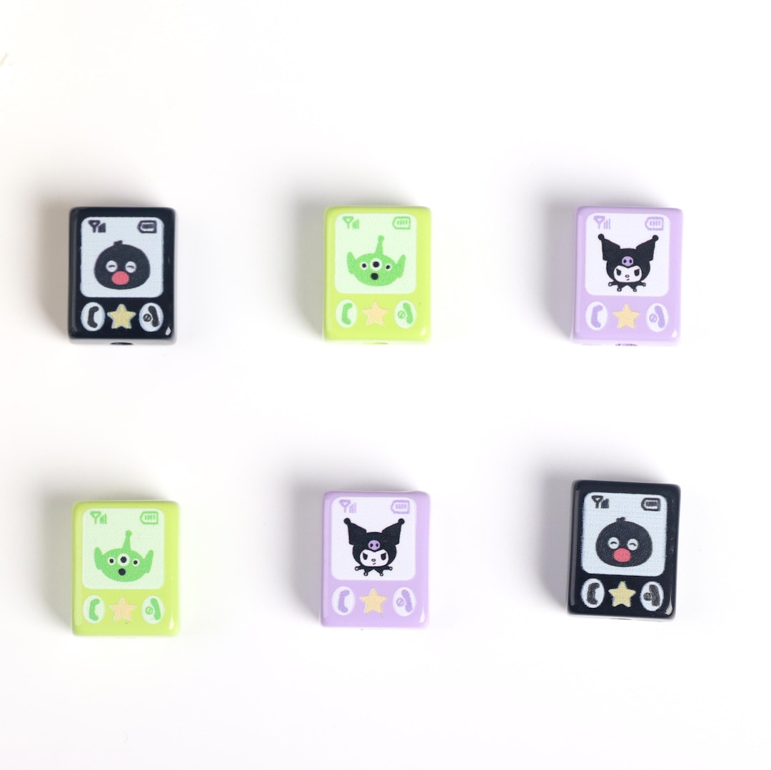Cartoon Color Cuboid Mobile Phone Model Beads, Loose Beads, Chunky ...