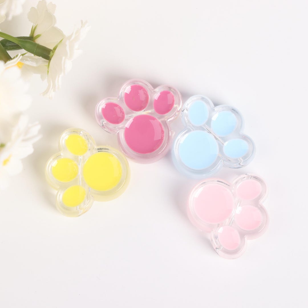 Paw Shaped Acrylic Beads, Cat Paw Beads, Paw Animal Beads, Dog Paw ...