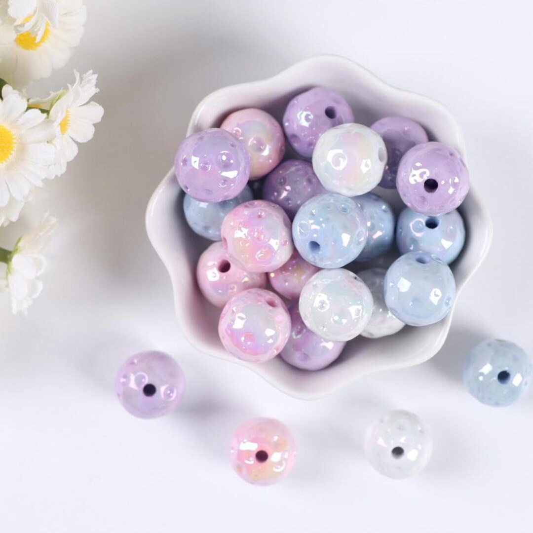 16 Mm Acrylic Meteor Crater Beads, Colorful Beads, Craft Beads, Beads ...