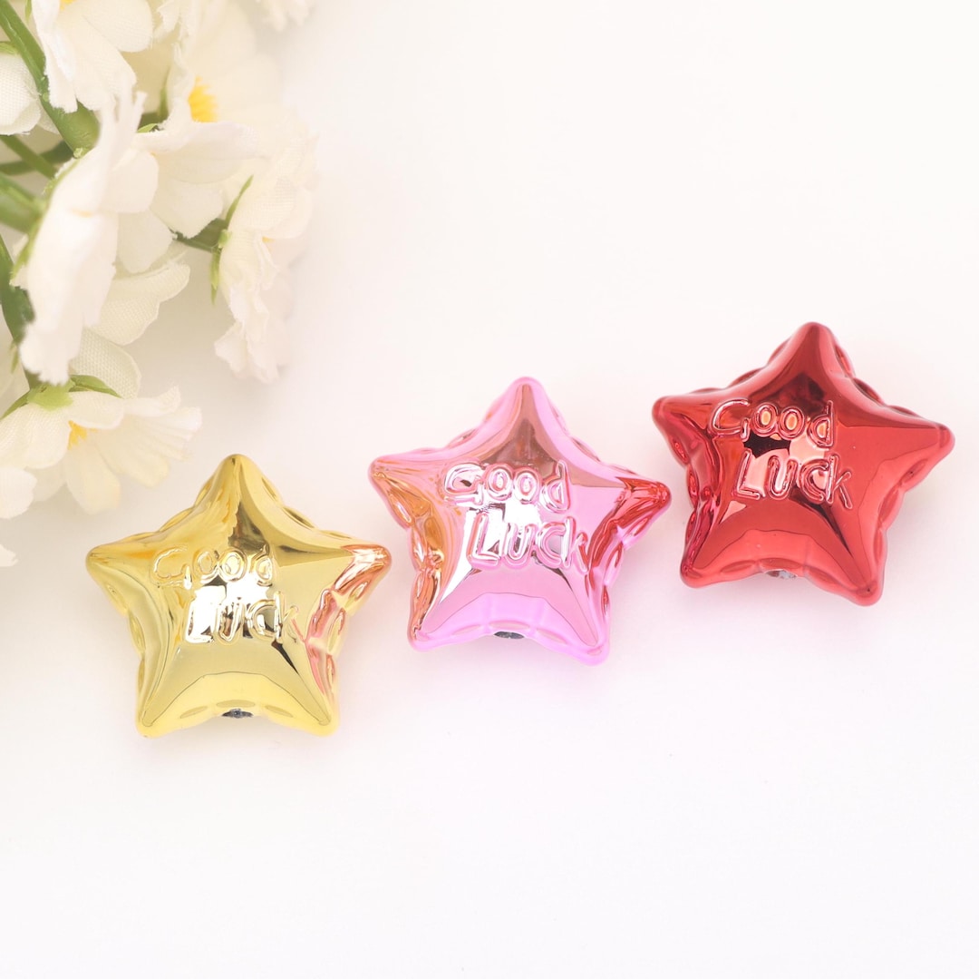 Chunky Good Luck Pentagram Beads, Shiny Lucky Star Charms, Acrylic Bead ...