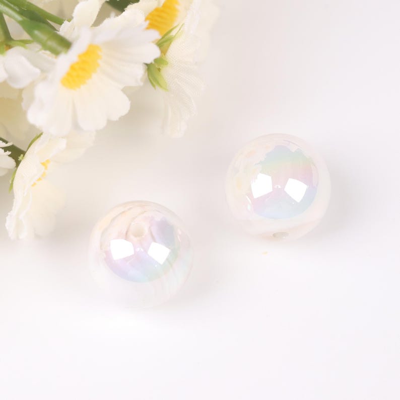 16MM Layered Colored Render Craft Beads, Acrylic Round Beads, High-end ...