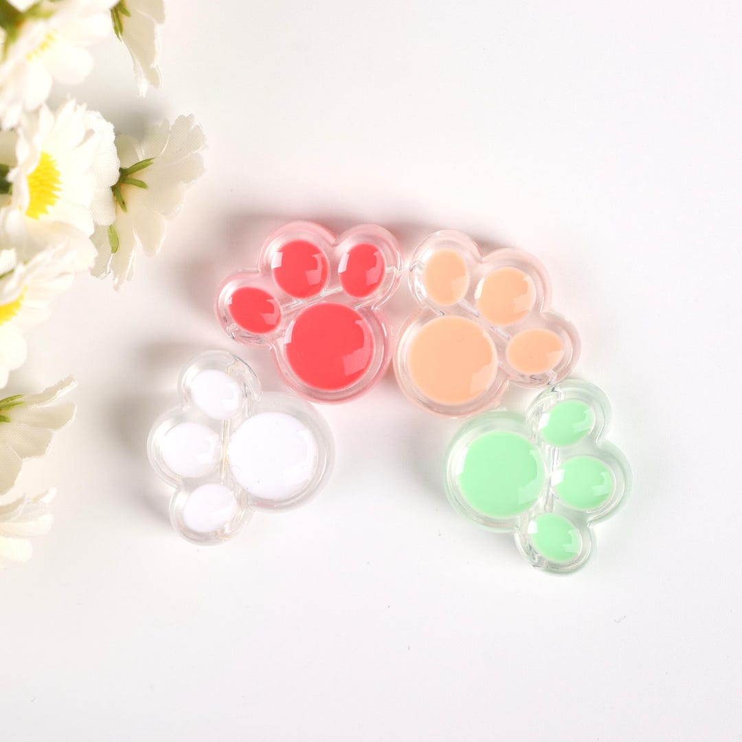 Paw Shaped Acrylic Beads, Cat Paw Beads, 3D Cute Colorful Cat's Claw ...