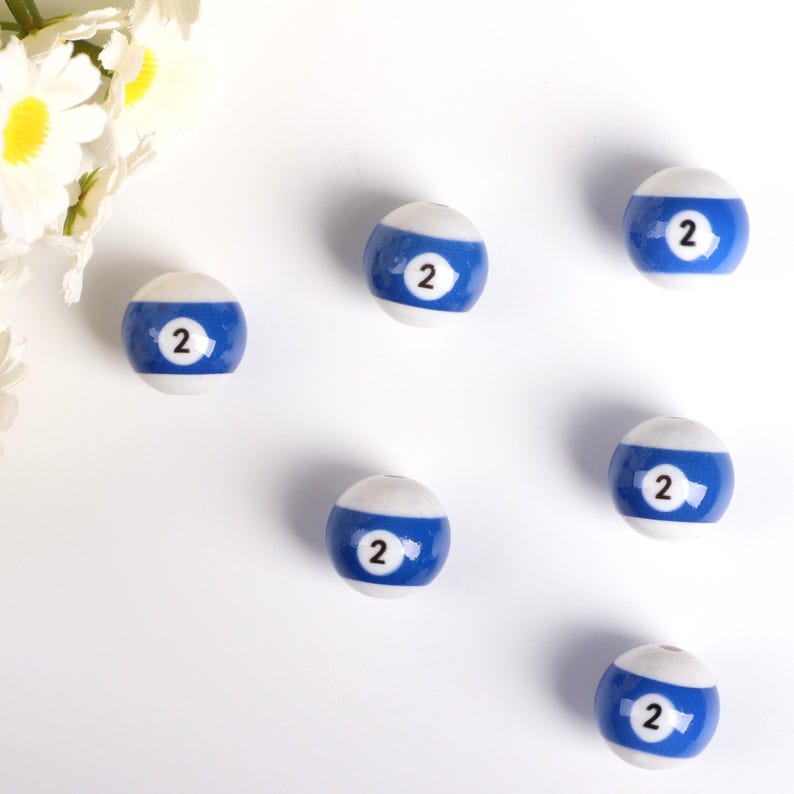 Personalized Digital Billiard Bead, Billiard Fun Bead, Colorful Loose ...