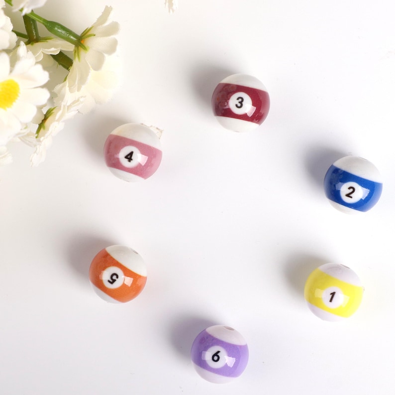 Personalized Digital Billiard Bead, Billiard Fun Bead, Colorful Loose ...