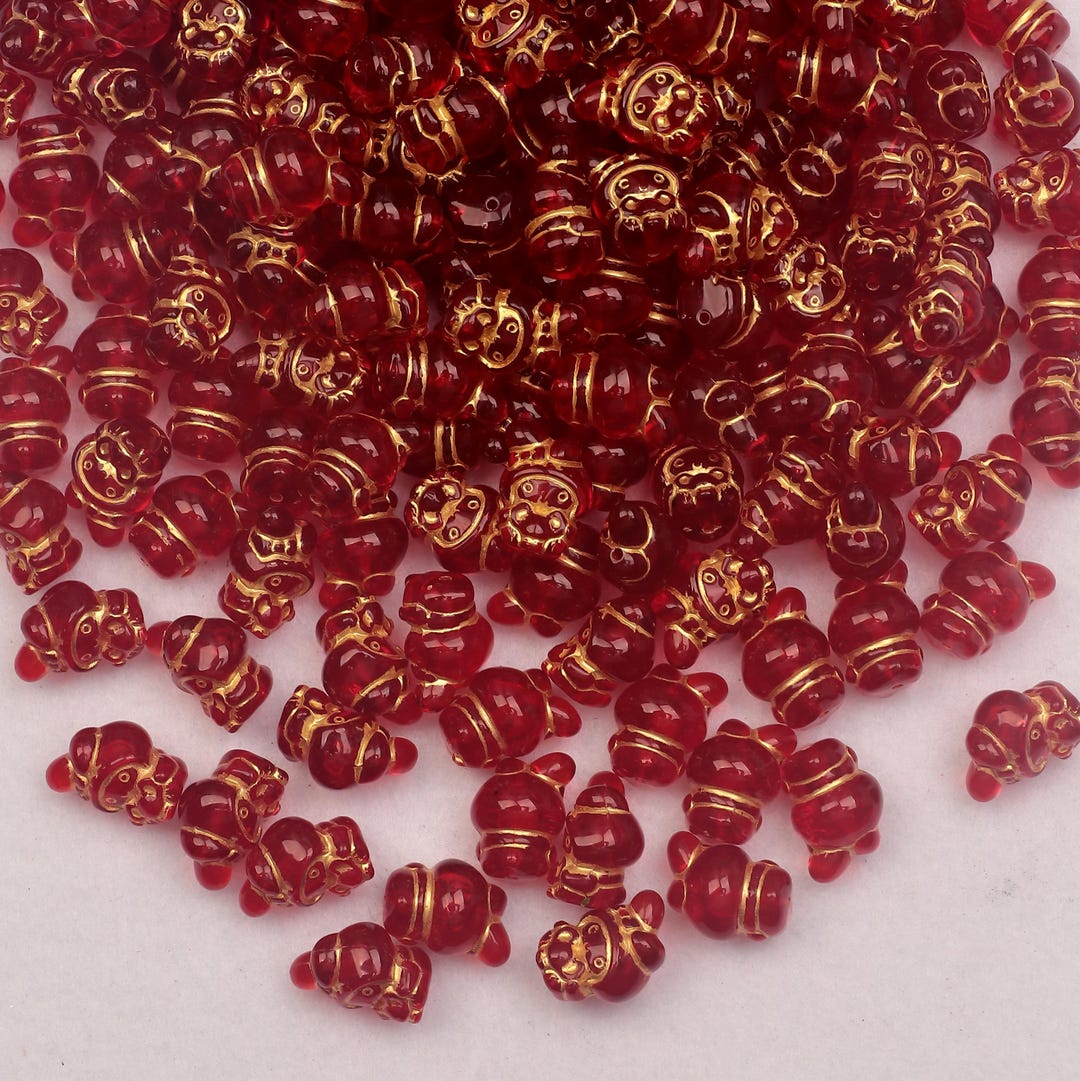 Crimson Red Gold Lavish Doll Beads,acrylic Vintage Beads,12*17*1 MM for ...