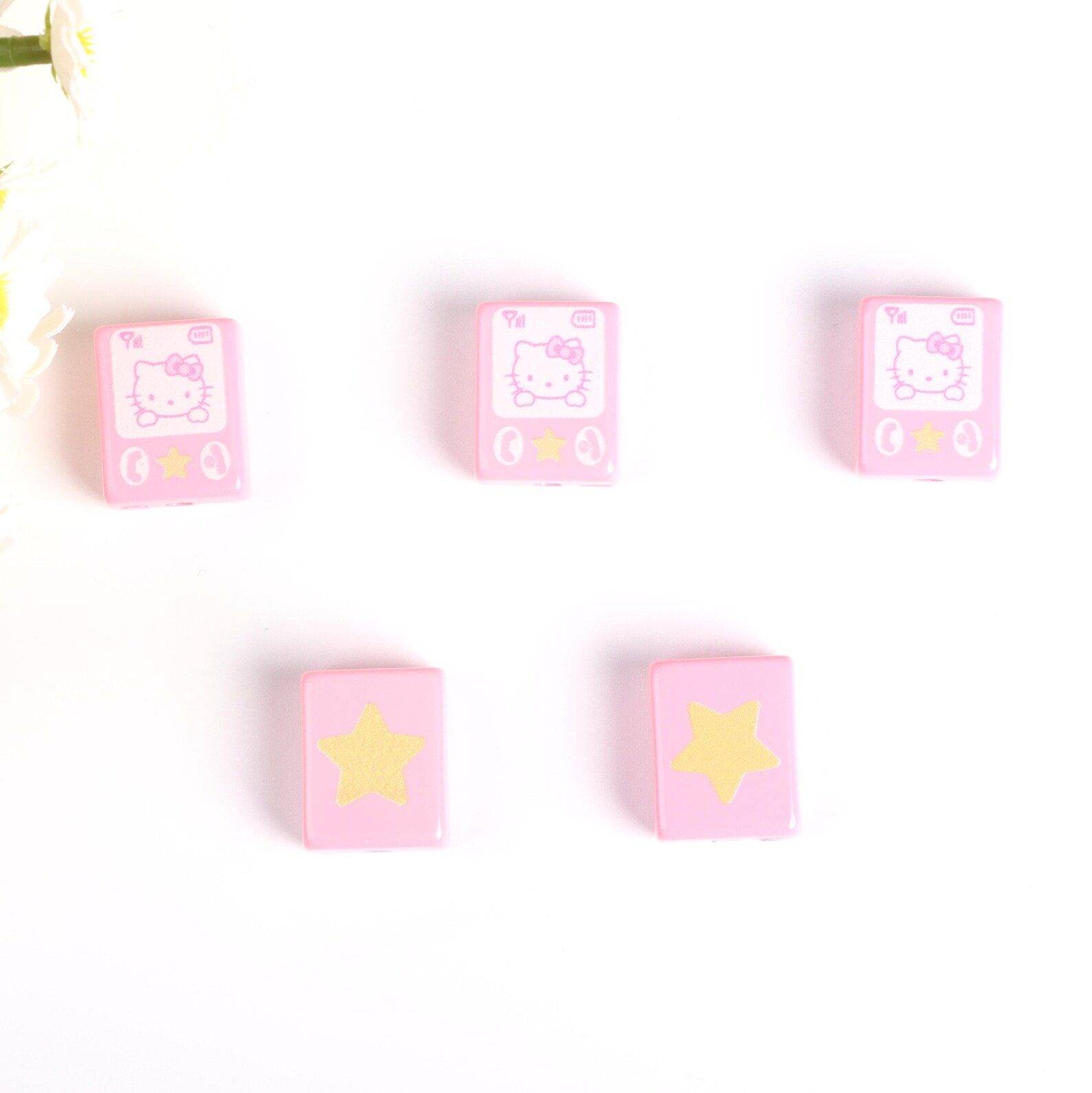 Cartoon Color Cuboid Mobile Phone Model Beads, Loose Beads, Chunky ...