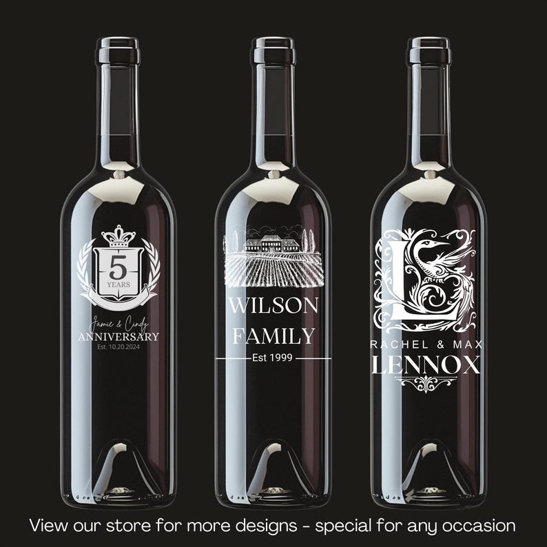 Custom Engraved Wine Glass Bottle Personalized Engraved Wine Glass ...