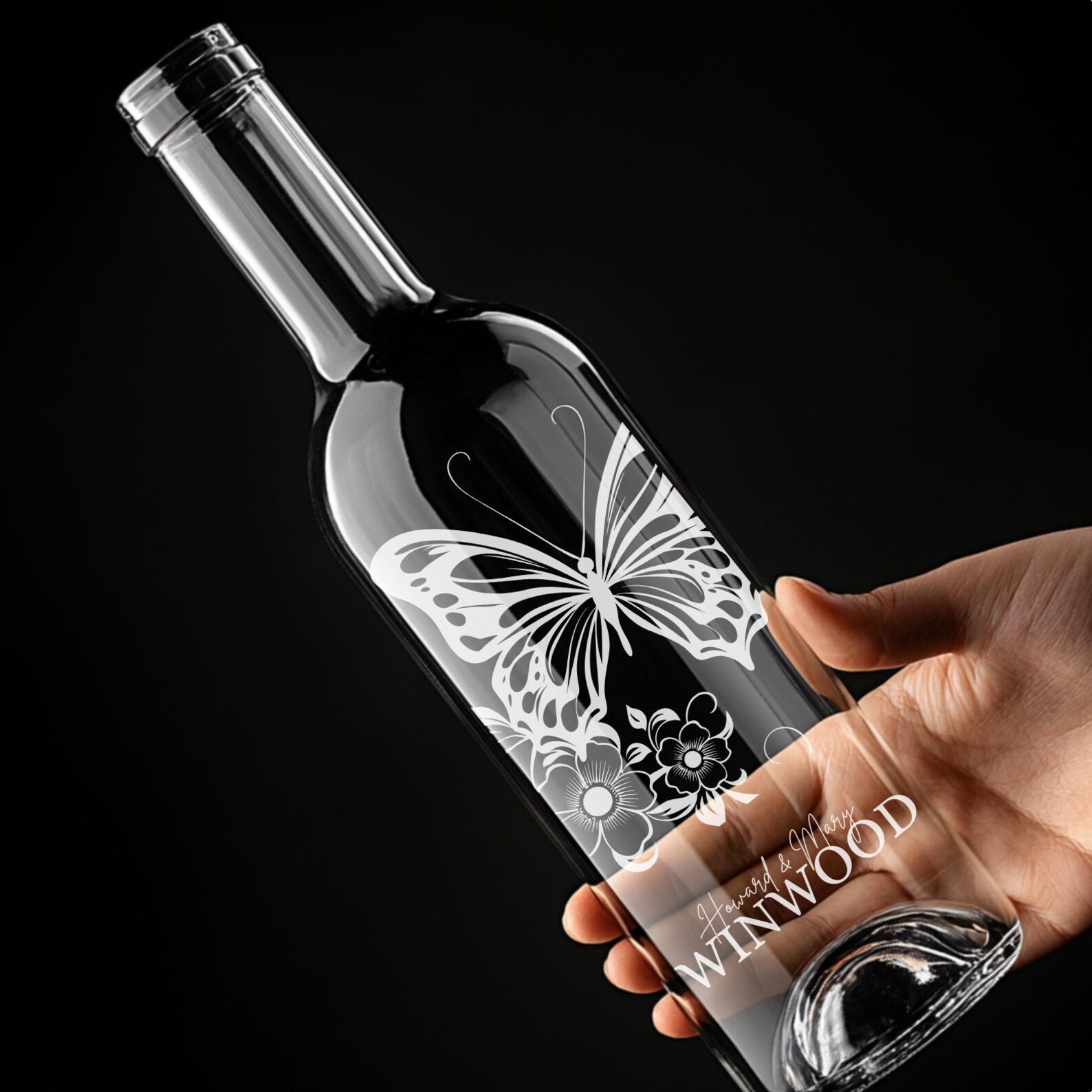 Custom Engraved Wine Glass Bottle Personalized Engraved Wine Glass ...