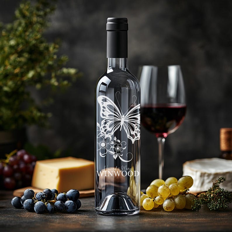 Custom Engraved Wine Glass Bottle Personalized Engraved Wine Glass ...