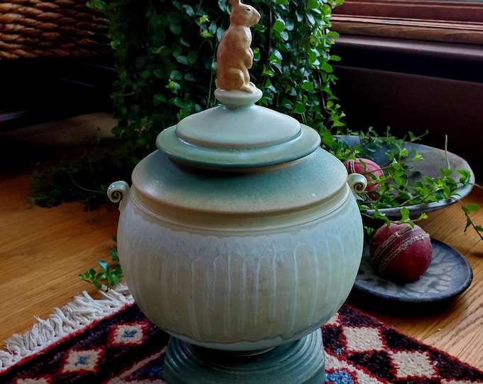 Rabbit Jar and Pedestal - Etsy