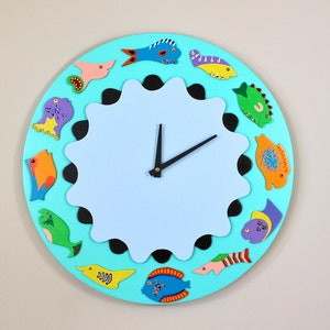 Original Fish Clock, Round Nautical Wall Clock, Handmade Original by ...