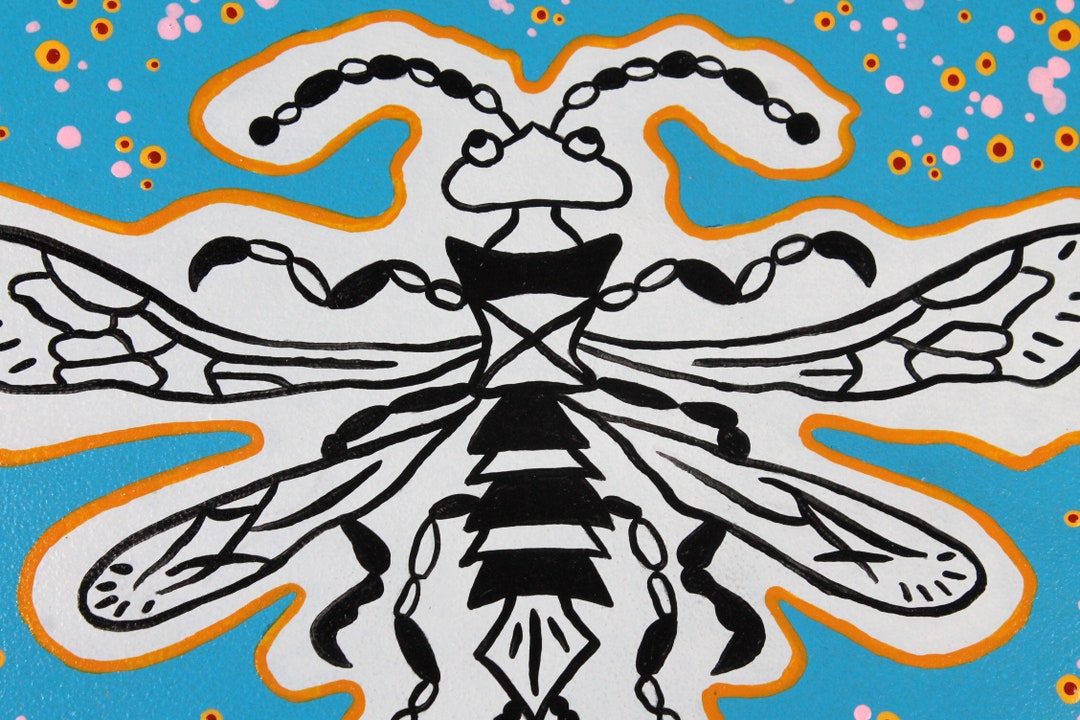 Original Souix City Sawfly Painting, Fantasy Insect Folk Art (5x7) - Etsy