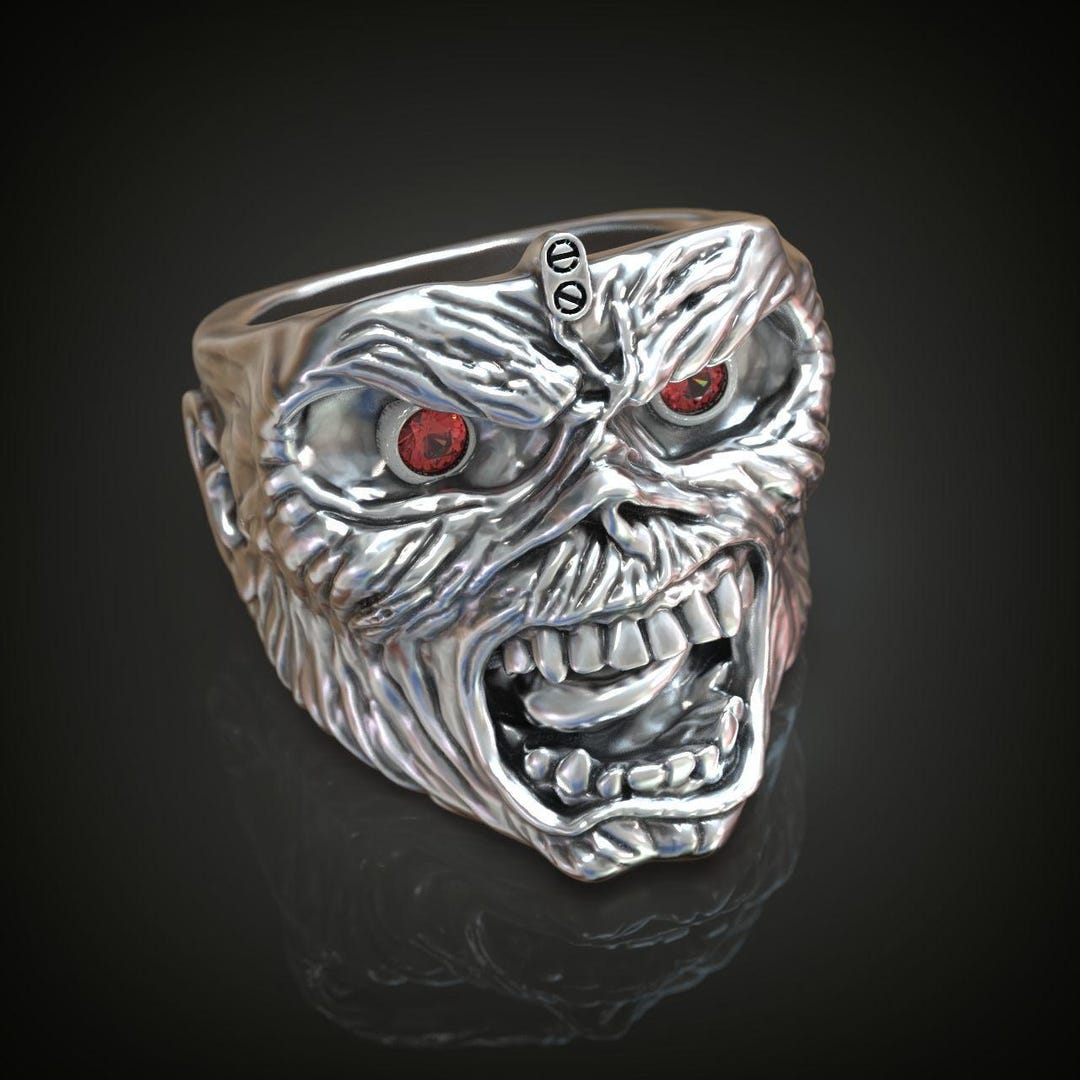 Iron Maiden Silver Ring – Heavy Metal Band Inspired Jewelry ...