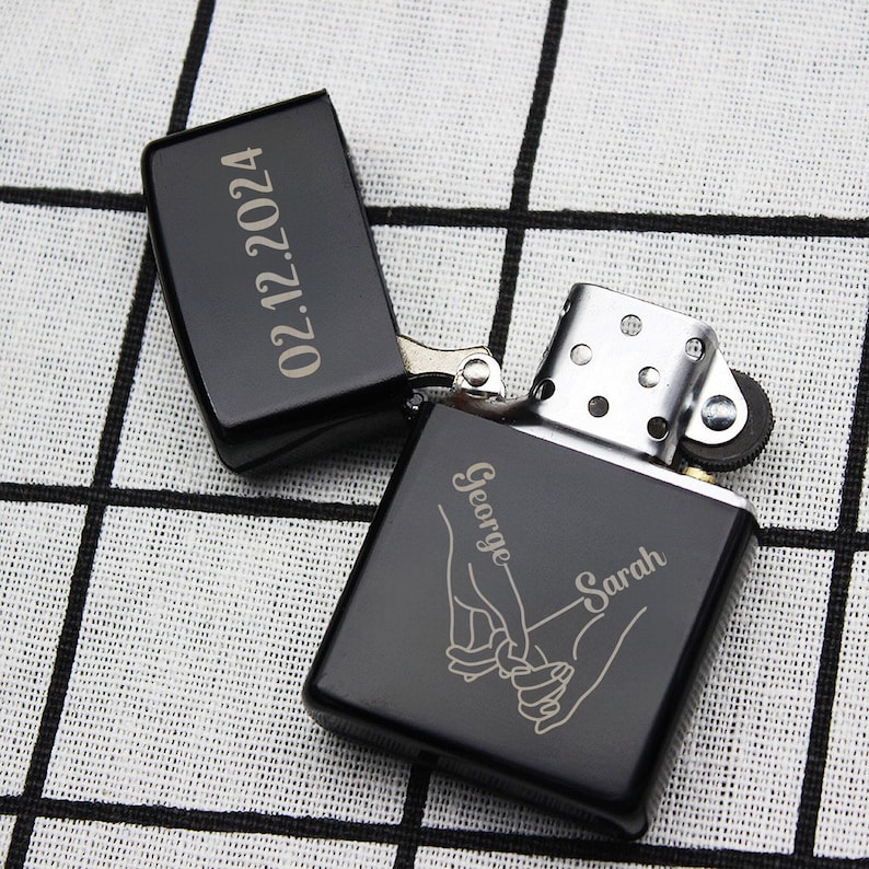 Personalized Logo Lighter, Laser Engraved Custom Black Lighter ...