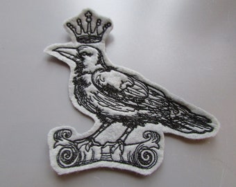 Embroidered Lace Raven Applique Patch | Etsy UK
