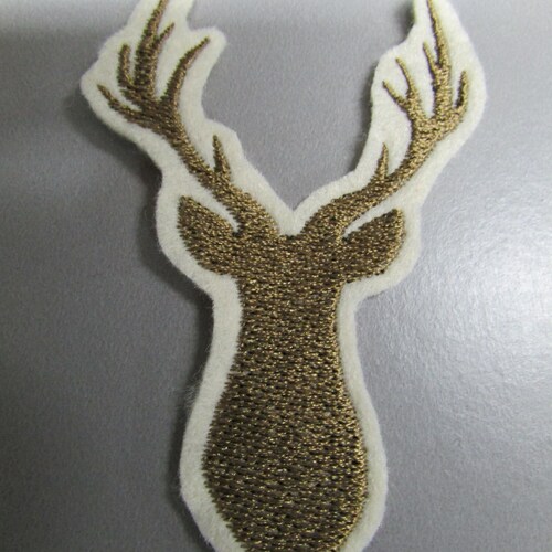 Embroidered Deer Head Patch Buck Applique Iron On - Etsy